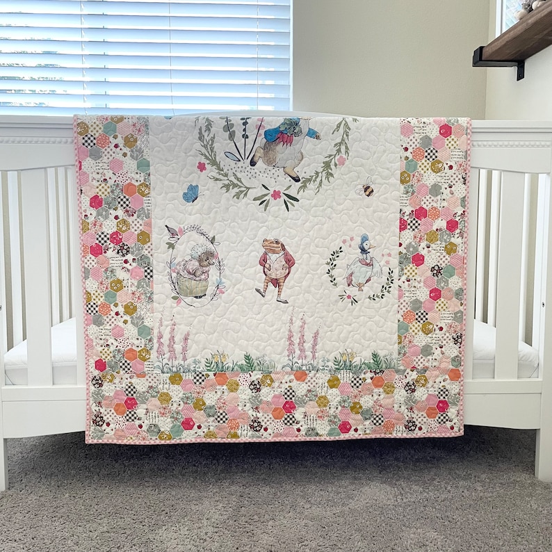 Peter Rabbit Baby Quilt/ Cheater Patchwork Print/53”x35” - Etsy