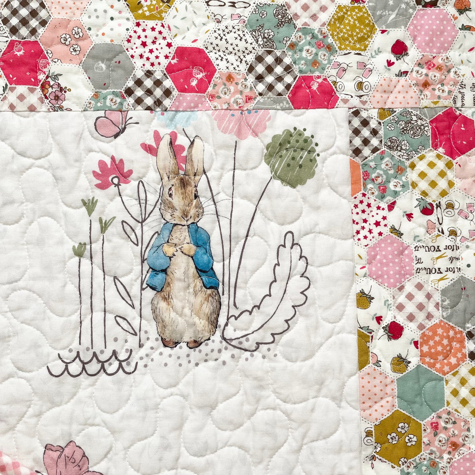 Peter Rabbit Baby Quilt/ Cheater Patchwork Print/53”x35” - Etsy