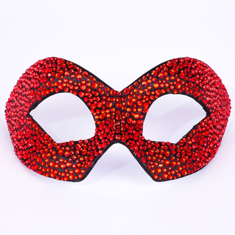 Eye Mask Hero Strass Black Red | Etsy