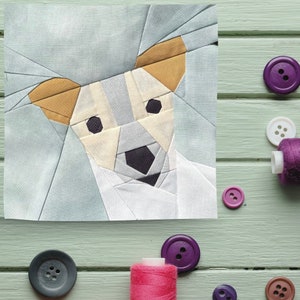 FPP Pattern Jack Russell Fox Terrier Dog Foundation Paper Piecing Quilt ...