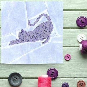 FPP Pattern Cat 3 Silhouette Foundation Paper Piecing 25x25cm or 10 ...