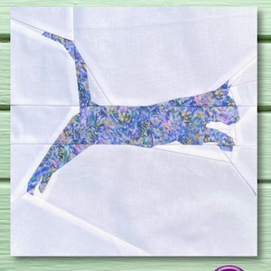 FPP Pattern Cat 6 Silhouette Foundation Paper Piecing 25x25cm or 10 ...