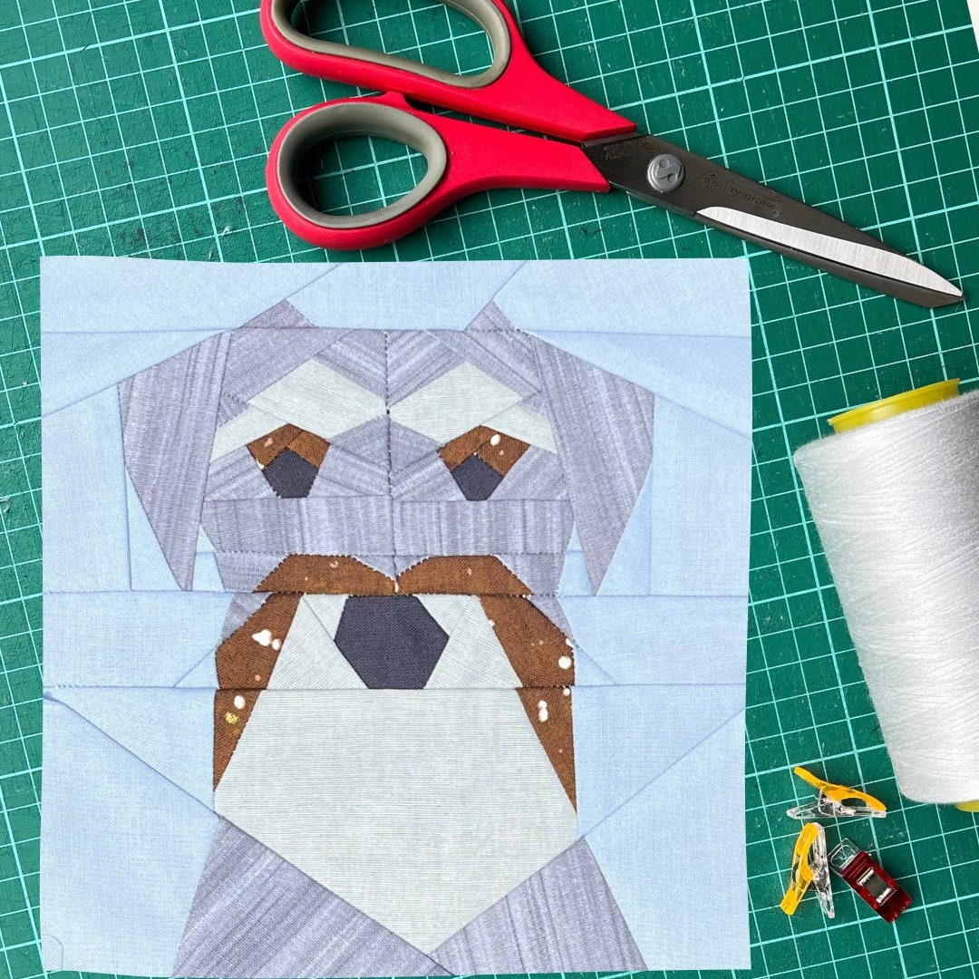 FPP Pattern Schnauzer Dog Foundation Paper Piecing Quilt Block PDF ...