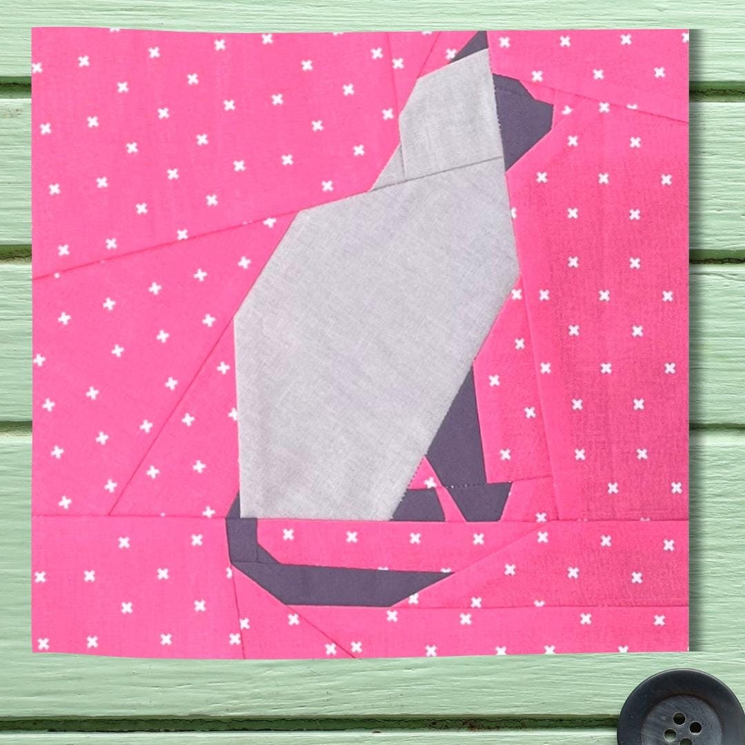 Siamese Cat Quilt Block FPP Pattern Foundation Paper Piecing Printable ...