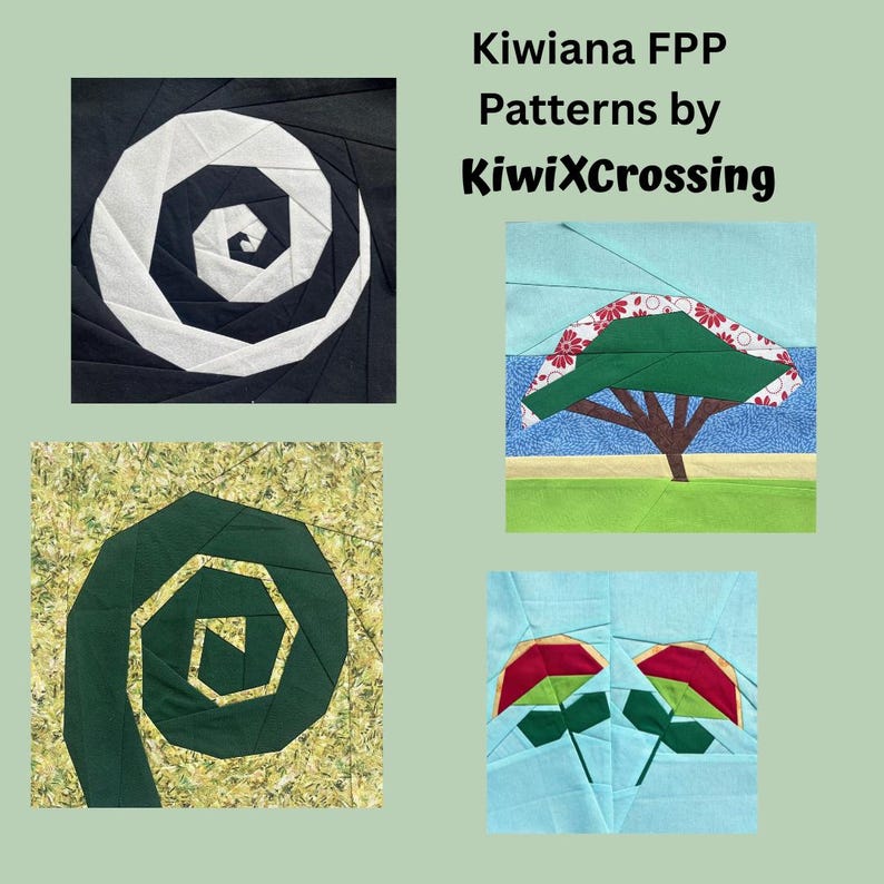 Koru Heart Quilt Block Pattern Printable Foundation Paper Piecing ...