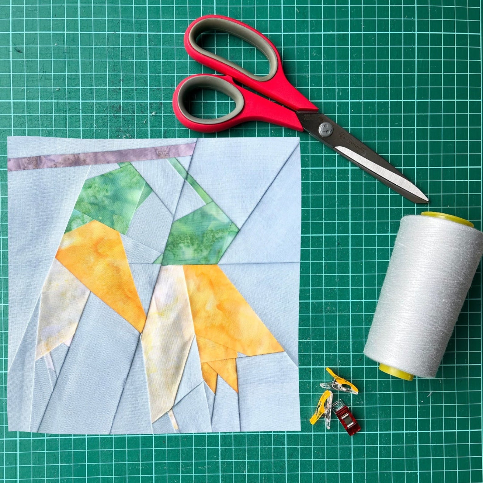 Foundation Paper Piecing Quilt Block Kowhai Flower New Zealand PDF ...