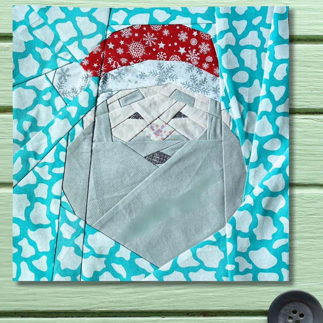 Christmas Santa Claus Quilt Block Pattern Printable Foundation Paper ...