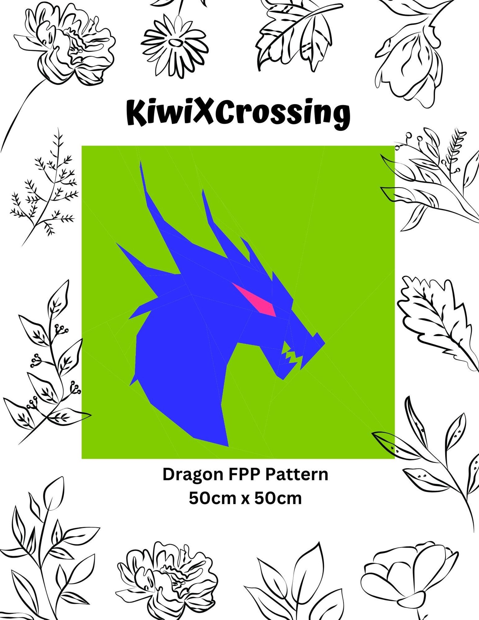 Dragon Quilt Block Pattern Foundation Paper Piecing FPP Instant ...