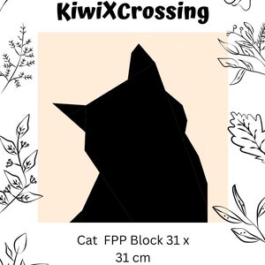 Cat Quilt Block FPP Pattern Foundation Paper Piecing Printable PDF 31 X ...