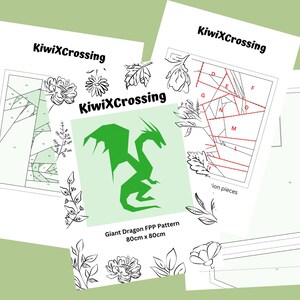 Giant Dragon Quilt Block Pattern Foundation Paper Piecing FPP PDF 80 ...