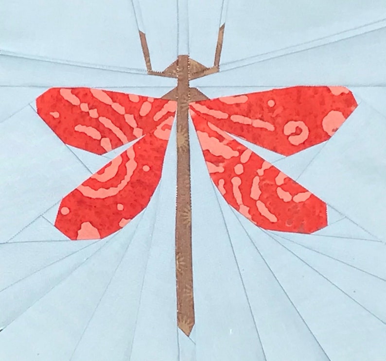 FPP Pattern Dragonfly Foundation Paper Piecing Quilt Block Borneo ...