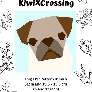 FPP Pattern Pug Dog Foundation Paper Piecing Quilt Block PDF Instant ...