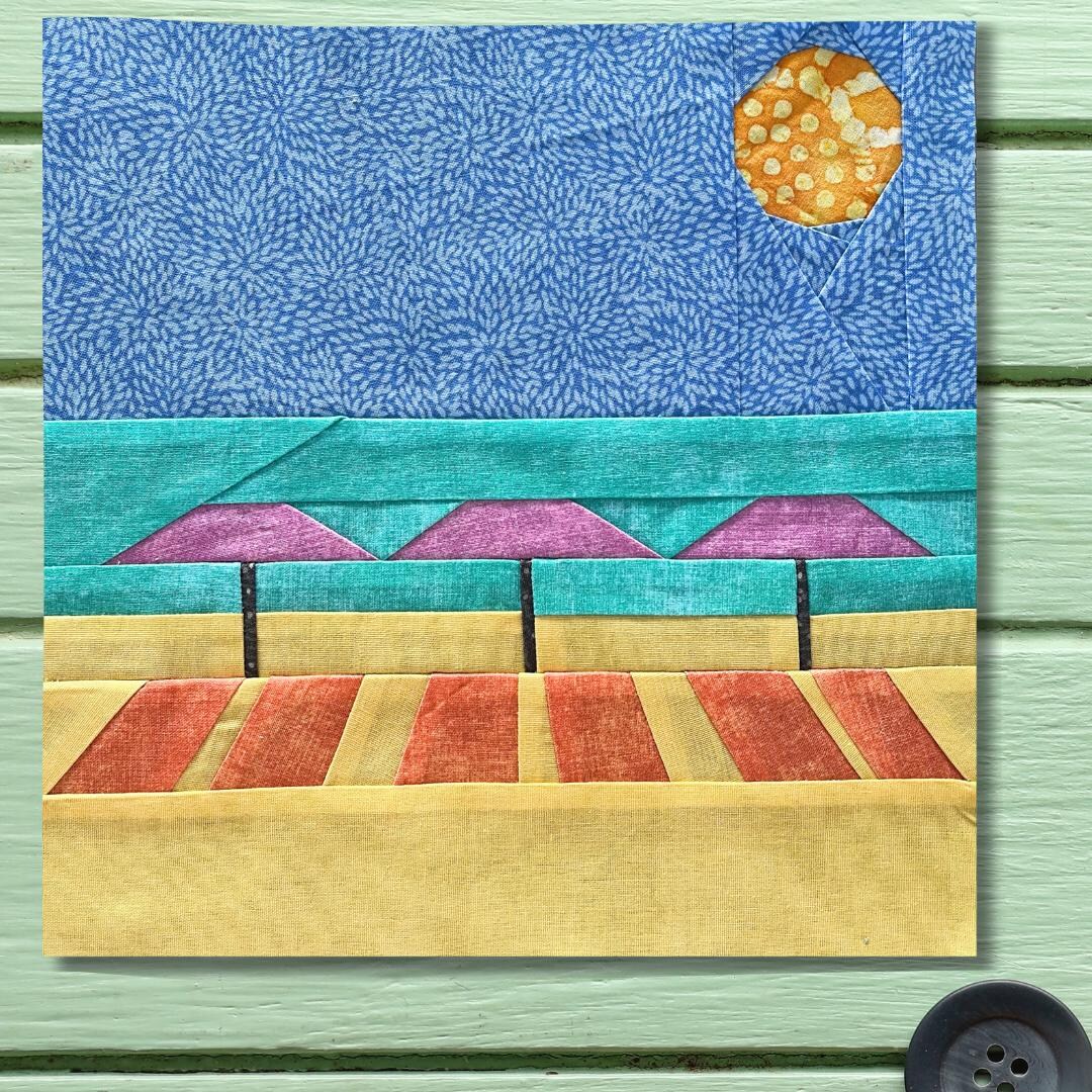 FPP Pattern Sun Umbrellas Beach Landscape Foundation Paper Piecing ...