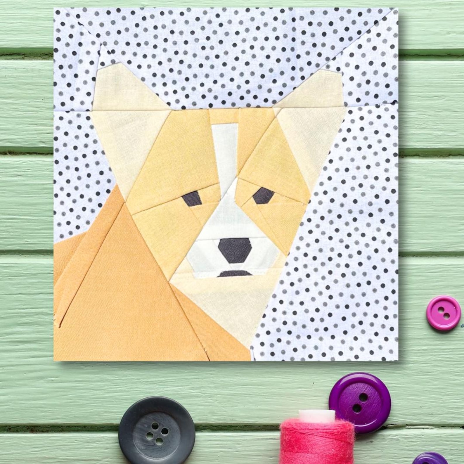 FPP Pattern Pembroke Welsh Corgi Dog Foundation Paper Piecing Quilt ...