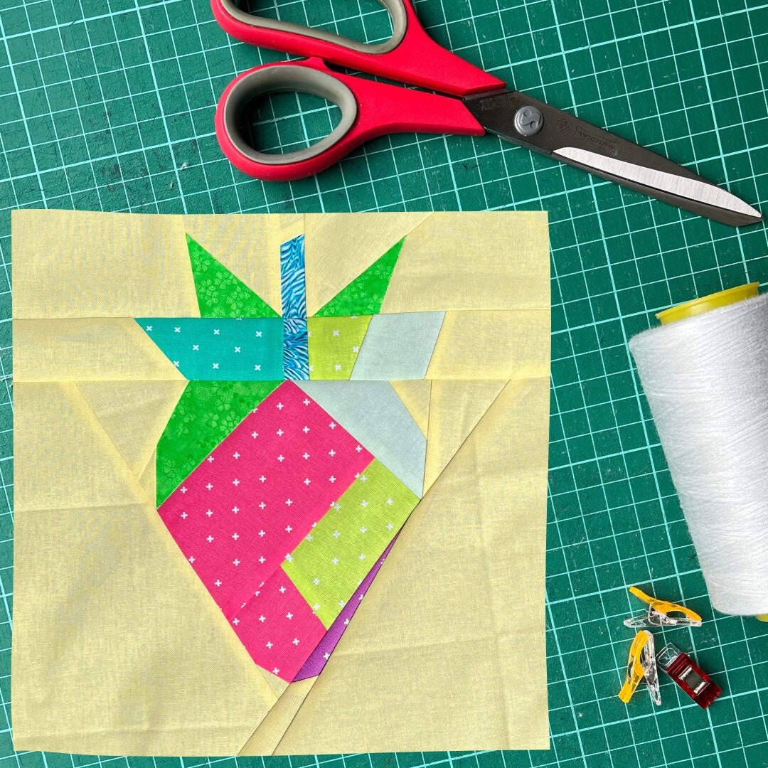 Strawberry Quilt Block Pattern Geometric WPAP Foundation Paper Piecing ...