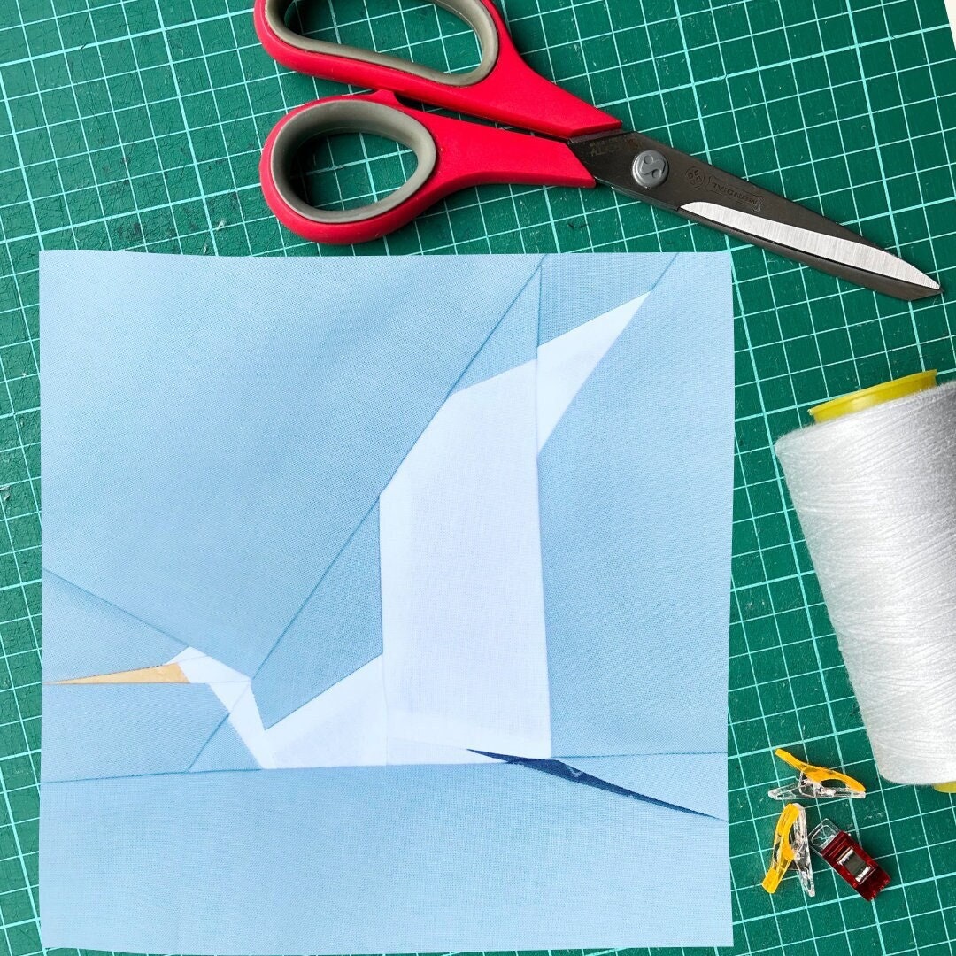 FPP Pattern Egret Bird Foundation Paper Piecing Borneo Garden Bird ...