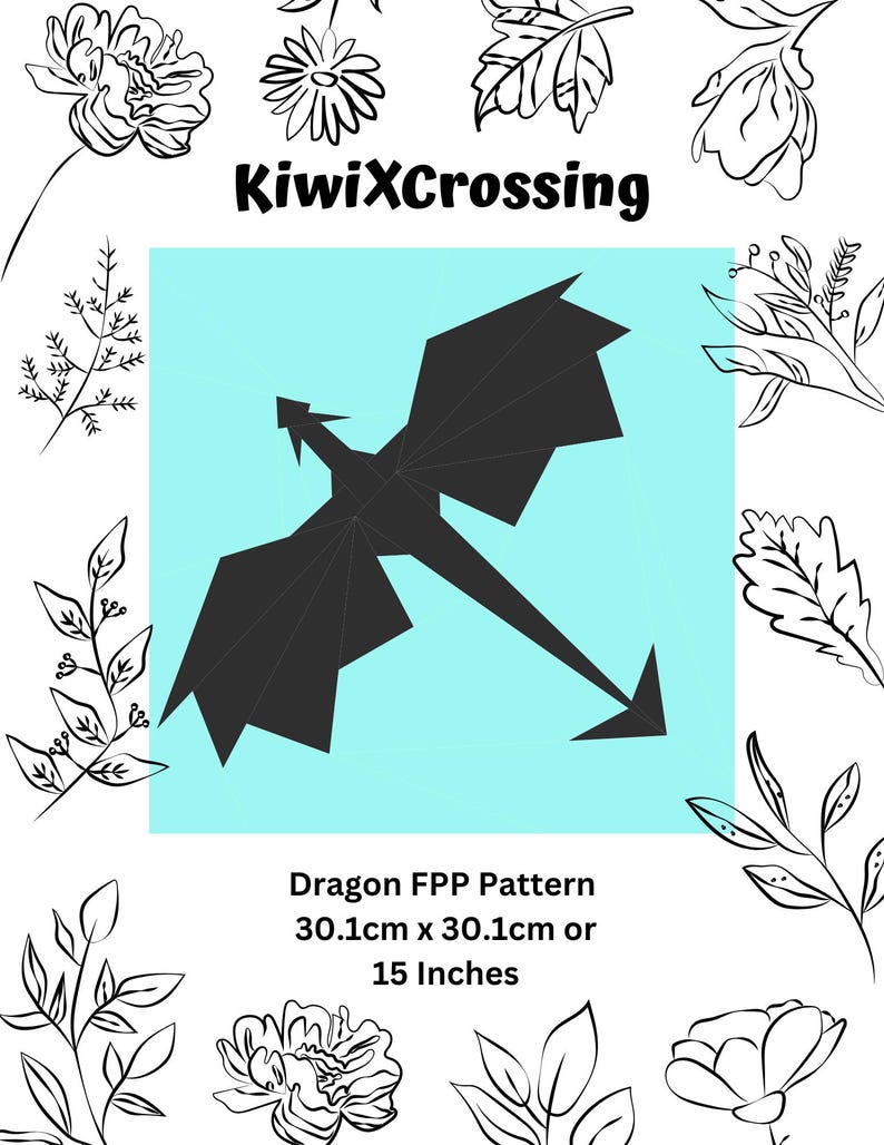 Dragon Quilt Block Pattern Foundation Paper Piecing FPP PDF 30.1 Cm or ...