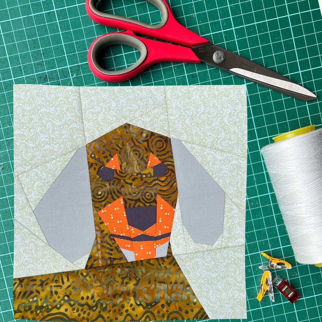 FPP Pattern Dachshund Dog Foundation Paper Piecing Quilt Block - Etsy