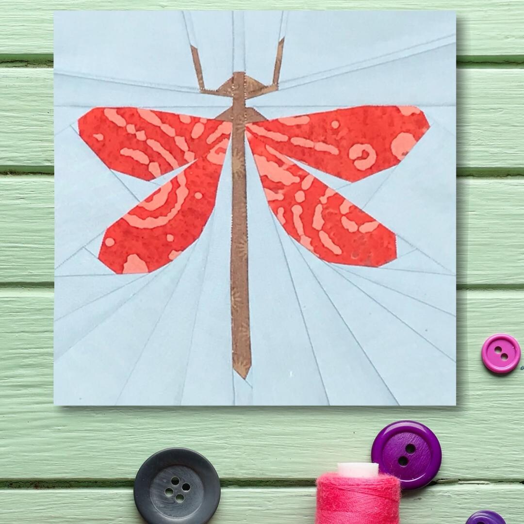 FPP Pattern Dragonfly Foundation Paper Piecing Quilt Block Borneo ...