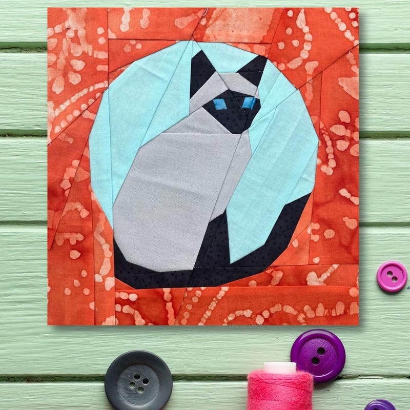 Cat Quilt Block - Etsy