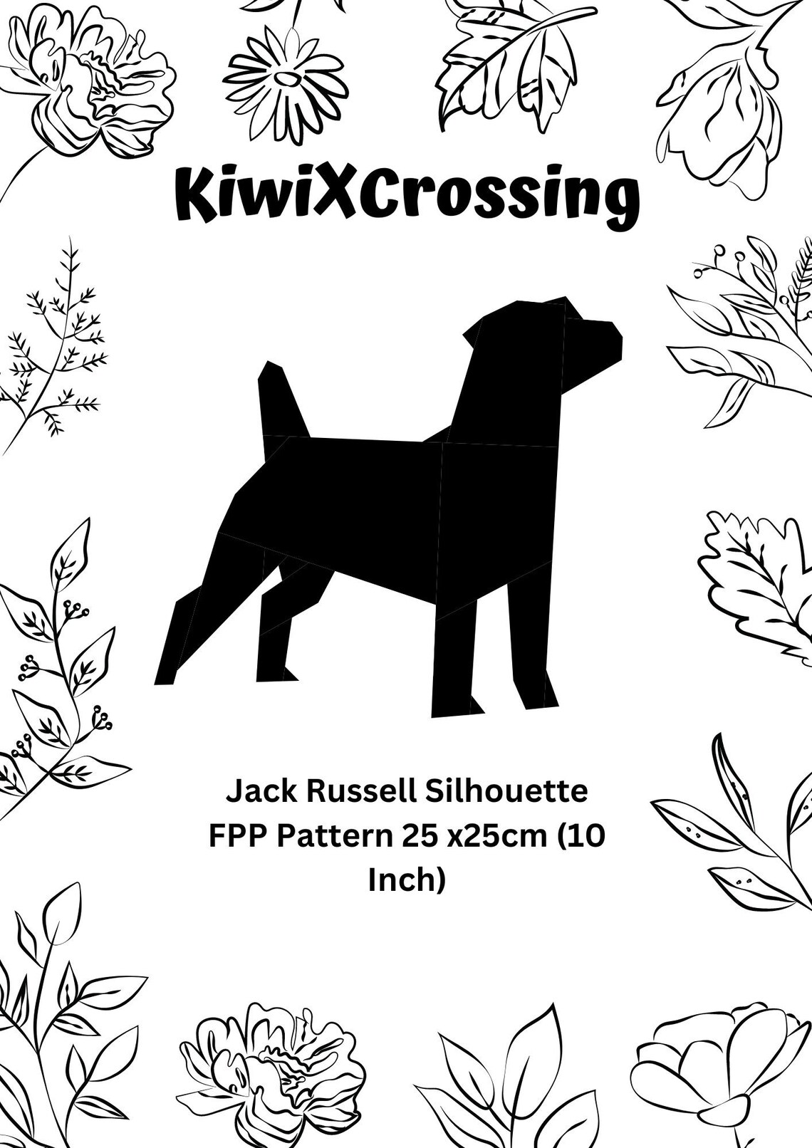 FPP Pattern Jack Russell Fox Terrier Dog Silhouette Foundation Paper ...
