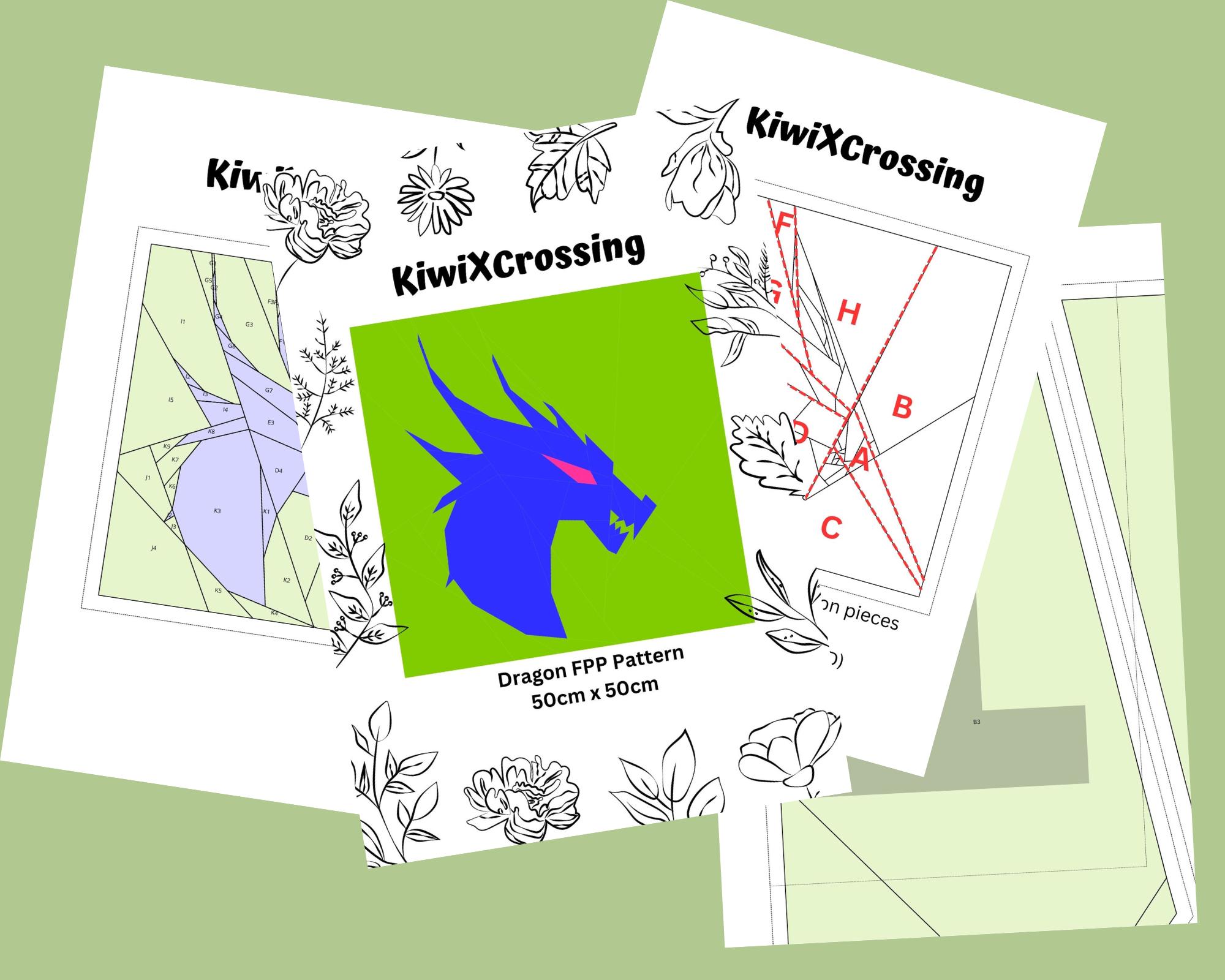 Dragon Quilt Block Pattern Foundation Paper Piecing FPP Instant ...