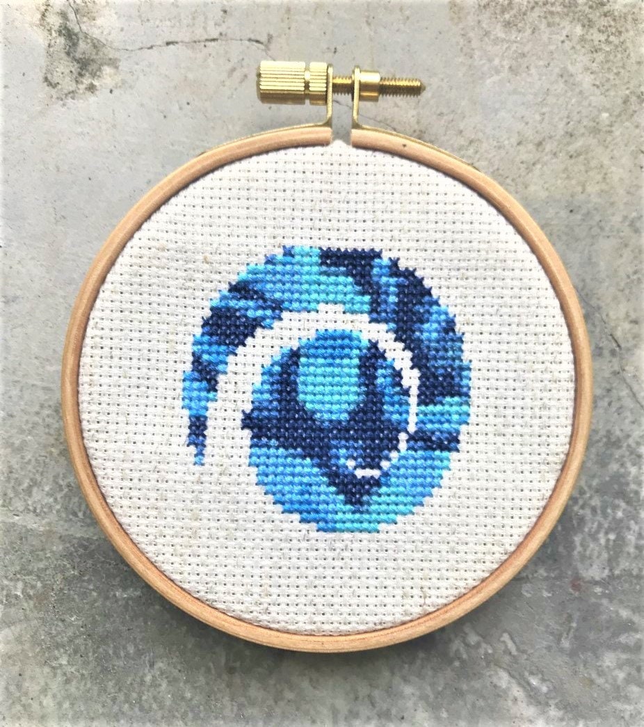 Cross Stitch Pattern Paua Abalone Shell Coloured Koru Design New ...
