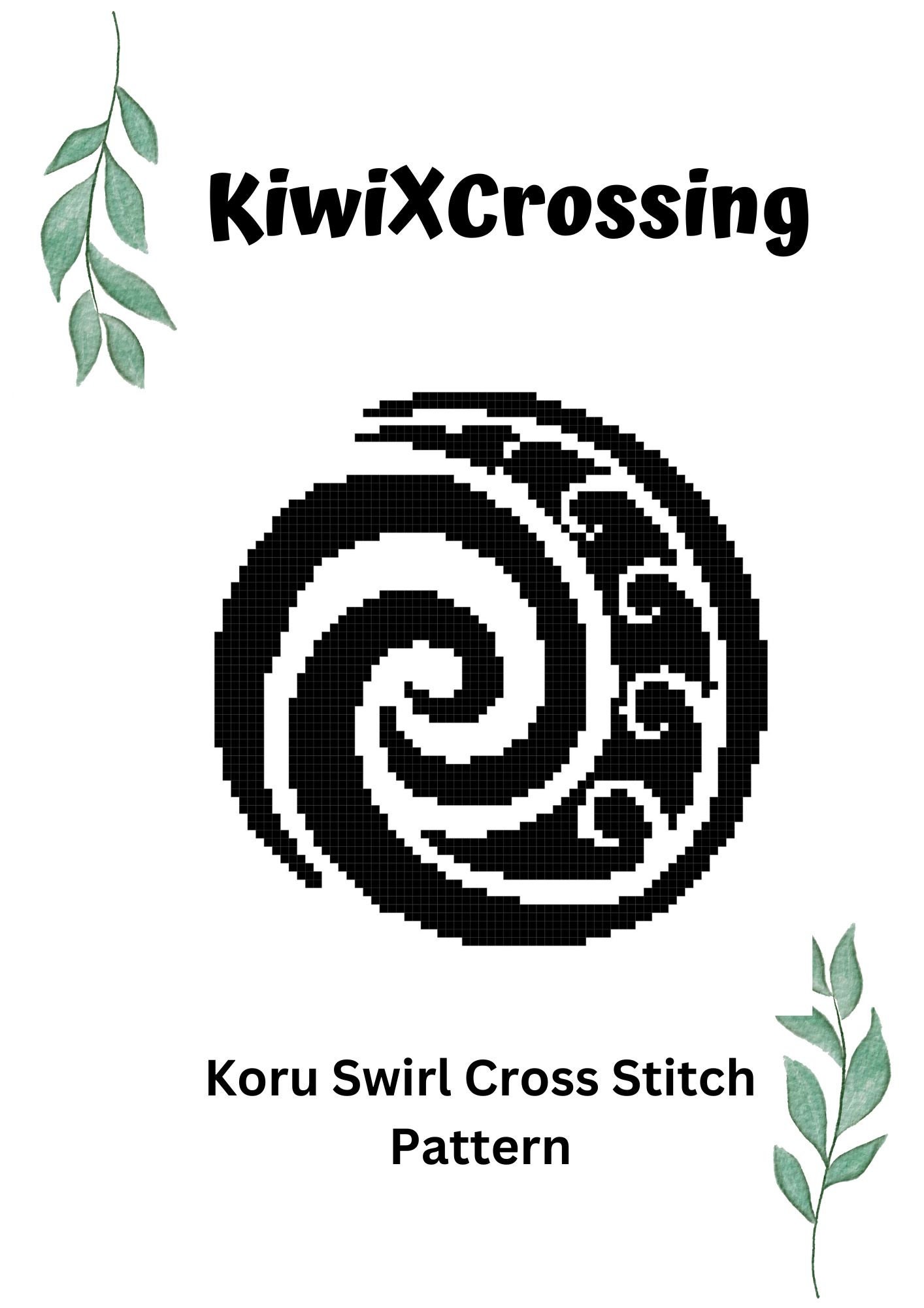 Cross Stitch Pattern New Zealand Maori Koru Swirl PDF Instant Download ...