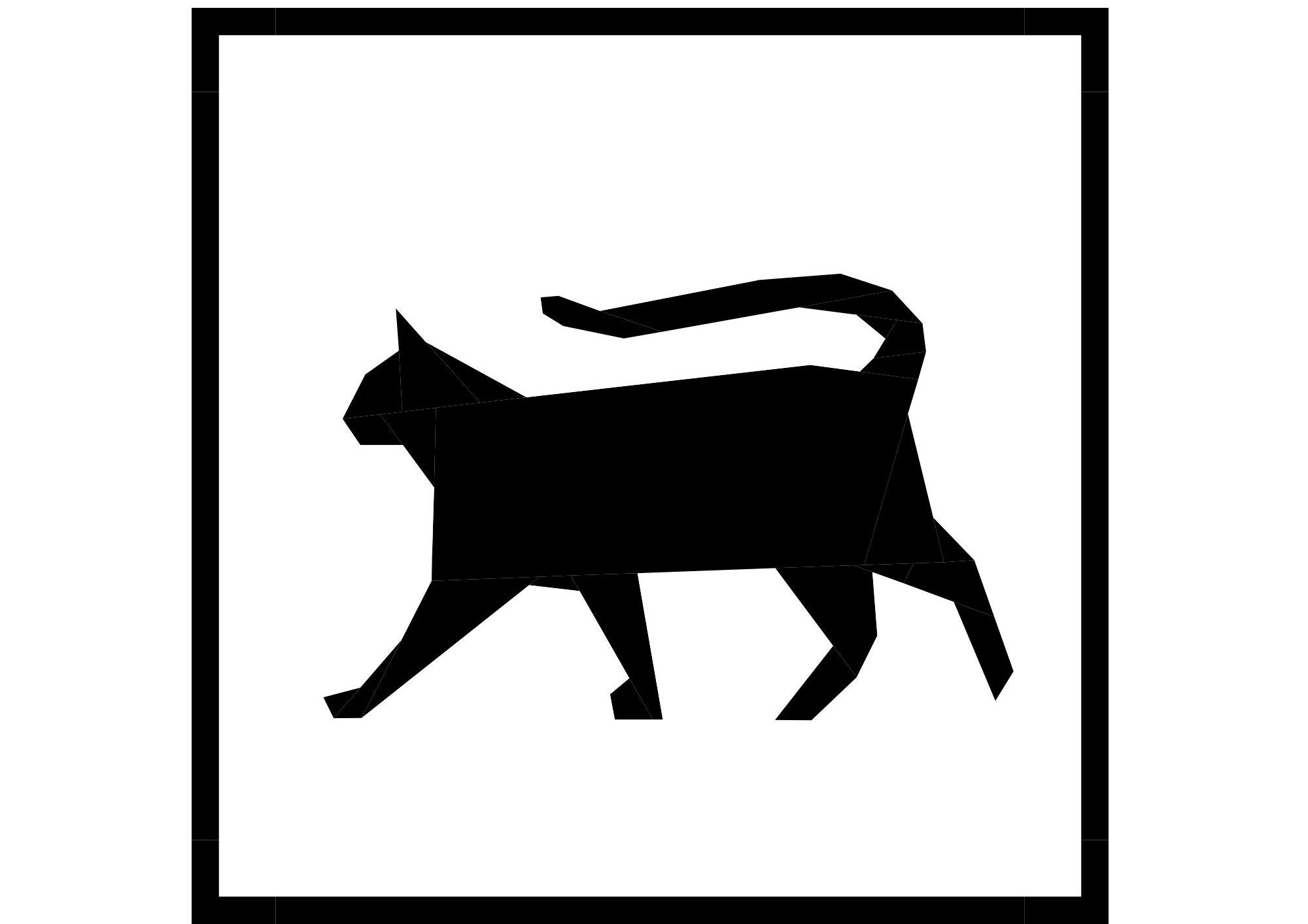 FPP Pattern Cat 2 Silhouette Foundation Paper Piecing 25x25cm or 10 ...