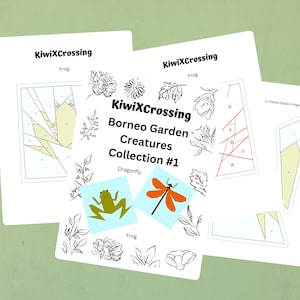 FPP Pattern Frog and Dragonfly Foundation Paper Piecing Borneo Garden ...