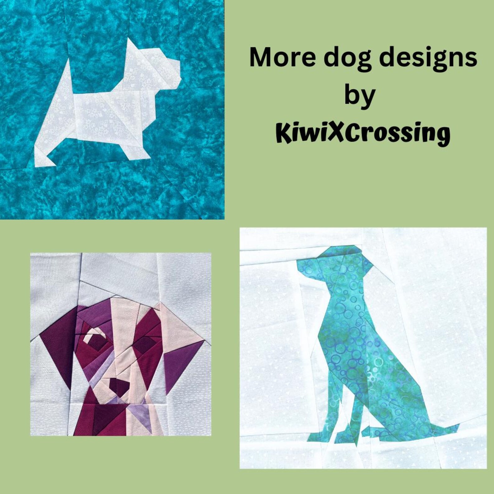 FPP Pattern Jack Russell Fox Terrier Dog Silhouette Foundation Paper ...