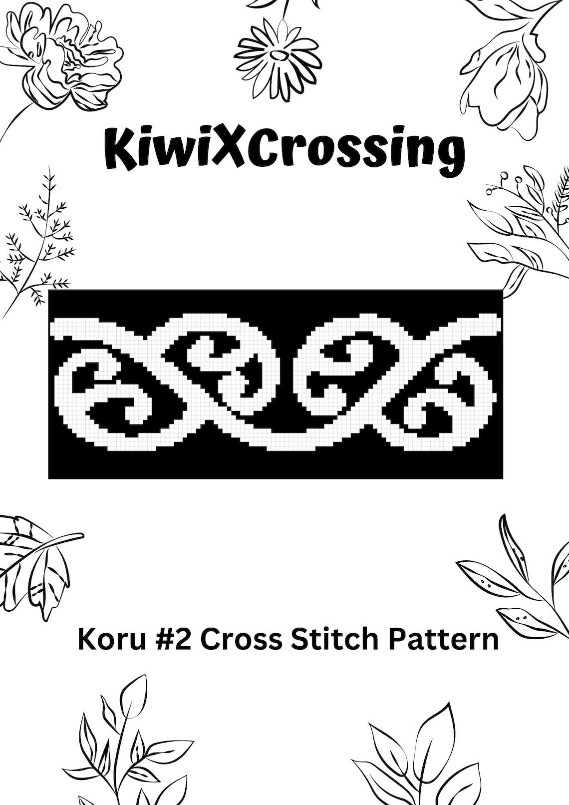 Cross Stitch Pattern Maori Koru 2 Cross New Zealand NZ Aotearoa Chart ...