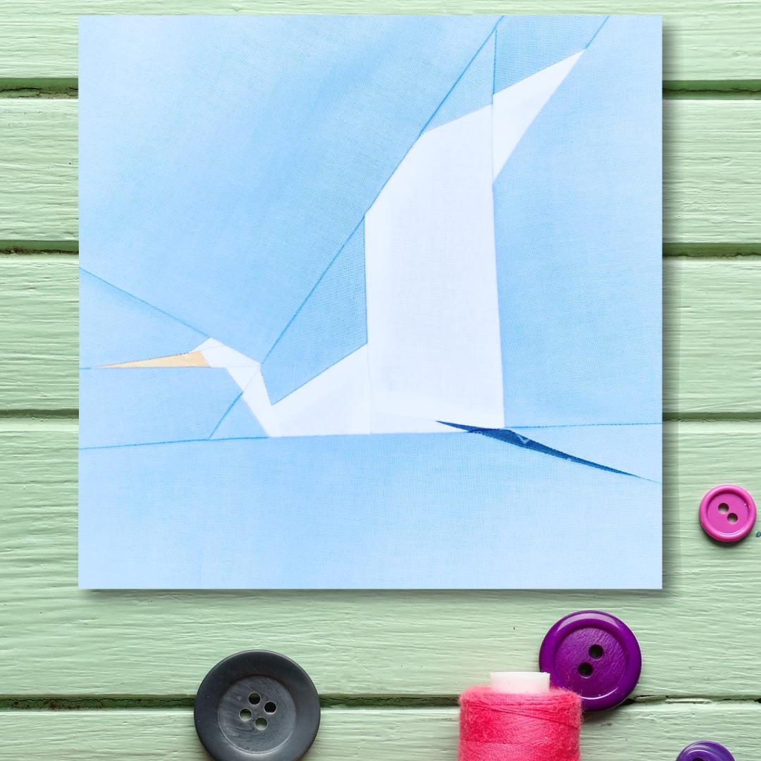 FPP Pattern Egret Bird Foundation Paper Piecing Borneo Garden Bird ...