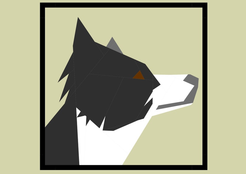FPP Pattern Border Collie Dog Foundation Paper Piecing Quilt Block PDF ...