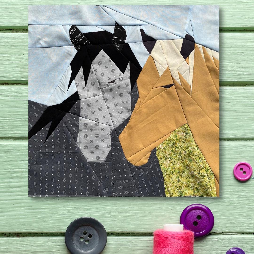 FPP Pattern Horses Quilt Block PDF Printable Foundation Paper Piece ...