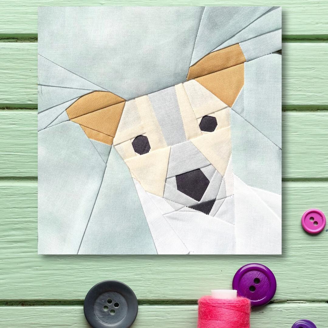 FPP Pattern Jack Russell Fox Terrier Dog Foundation Paper Piecing Quilt ...