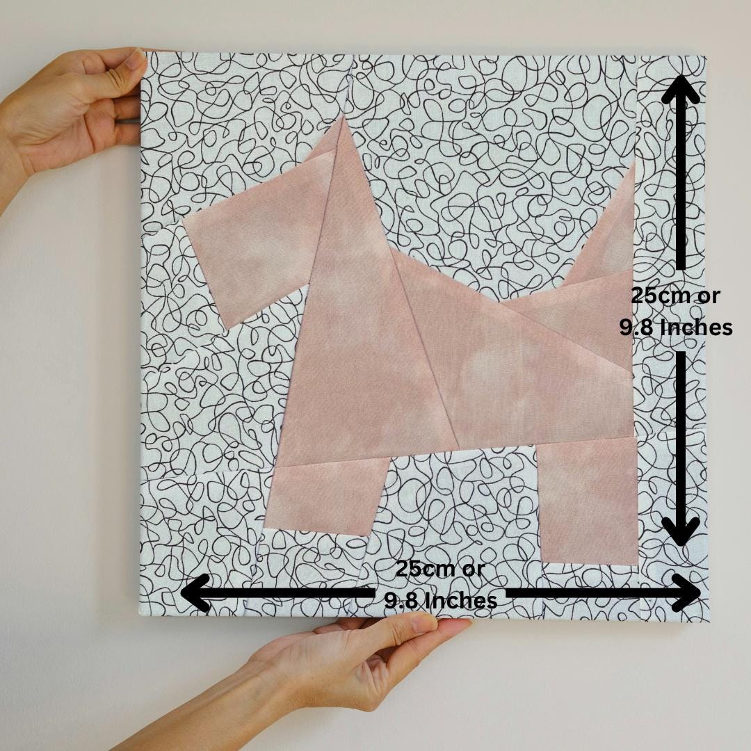 Dog Quilt Block Pattern Beginners Foundation Paper Piecing FPP ...