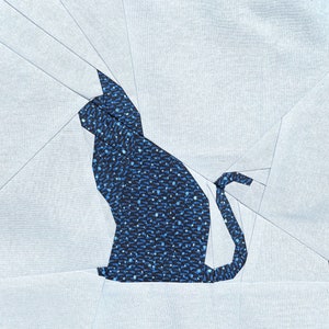 FPP Pattern Cat 1 Silhouette Foundation Paper Piecing 25x25cm or 10 ...