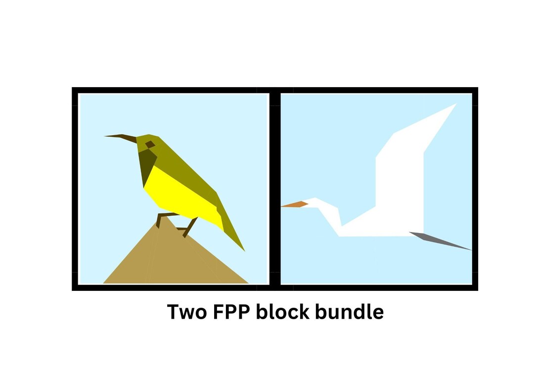 Foundation Paper Piecing Pattern Borneo Garden Bird Collection #2 Olive ...