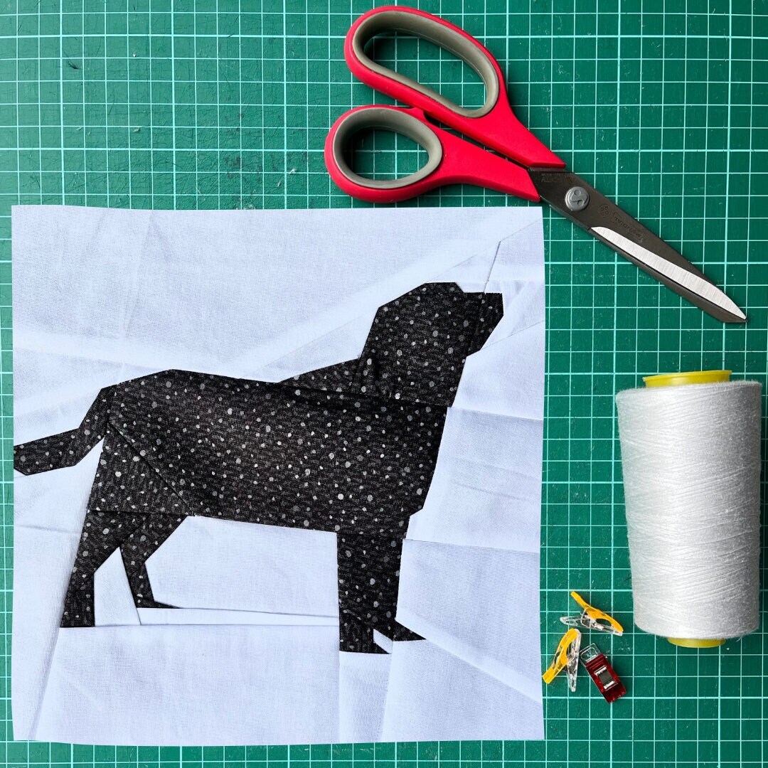 FPP Pattern Labrador Dog Silhouette Foundation Paper Piecing Quilt ...