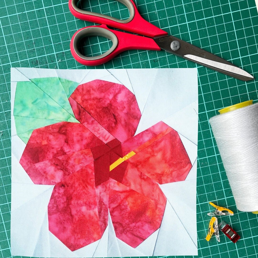FPP Patternhibiscus Foundation Paper Piecing Borneo Garden - Etsy