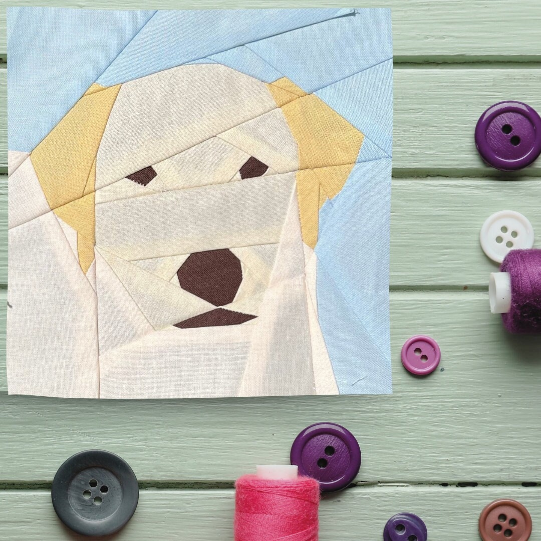 FPP Pattern Labrador Dog Foundation Paper Piecing Quilt Block PDF ...