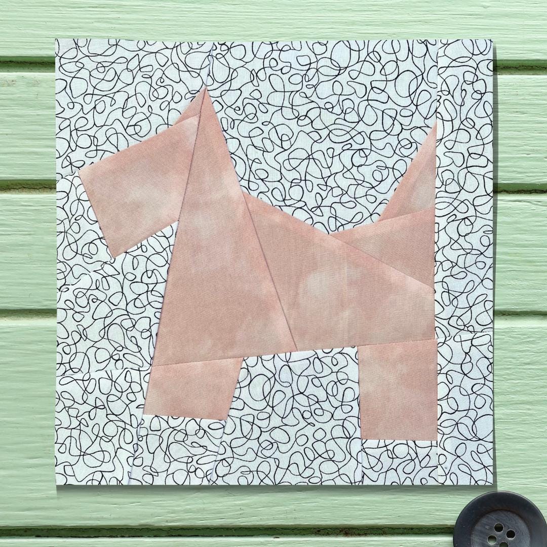 Dog Quilt Block Pattern Beginners Foundation Paper Piecing FPP ...