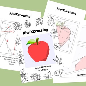 Apple Quilt Block Pattern Foundation Paper Piecing 50 X50 Cm FPP PDF - Etsy