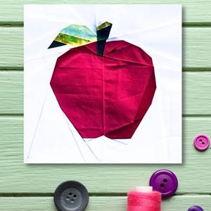 Apple Quilt Block Pattern Foundation Paper Piecing 50 X50 Cm FPP PDF - Etsy