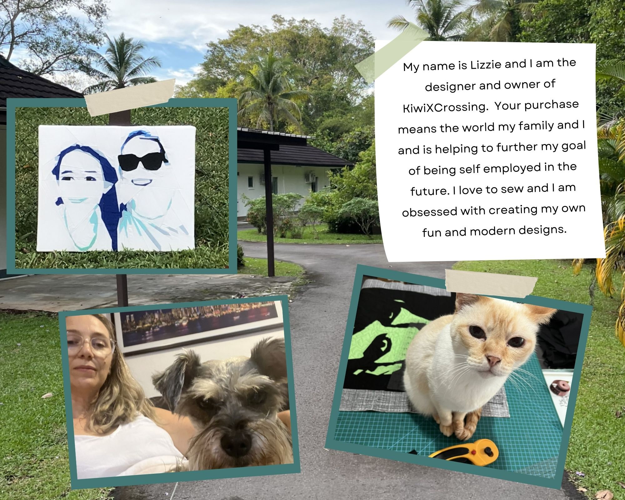 FPP Pattern Kitten Silhouette Foundation Paper Piecing 25.4x25.4cm or ...