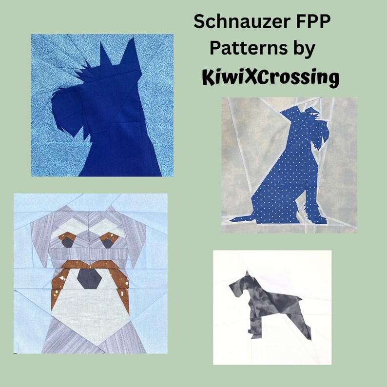 Giant Sized Schnauzer Quilt Block Foundation Paper Pieced Pattern 80 ...