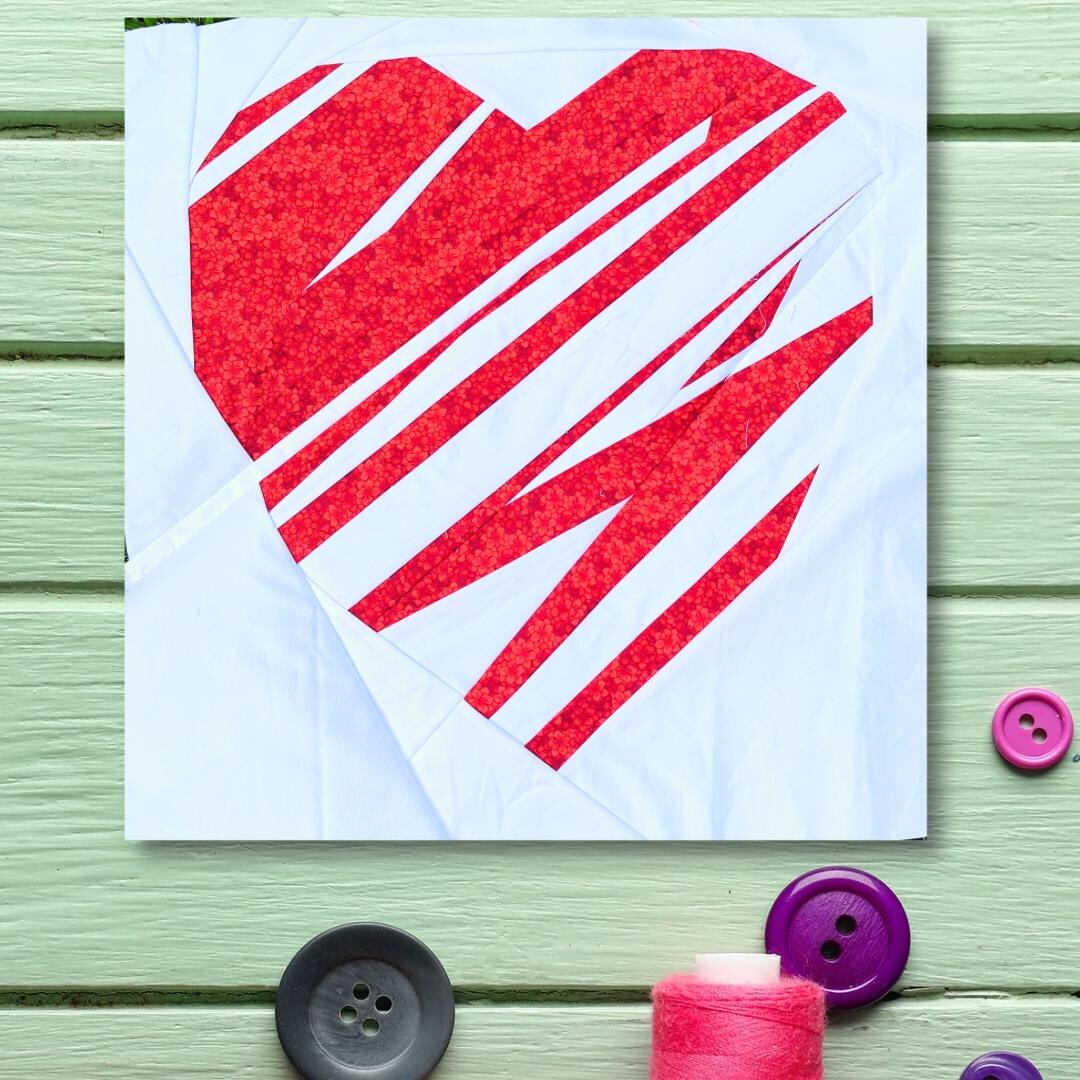 FPP Pattern Heart Paper Piecing Quilt Block PDF 6 & 12 Inch Foundation ...