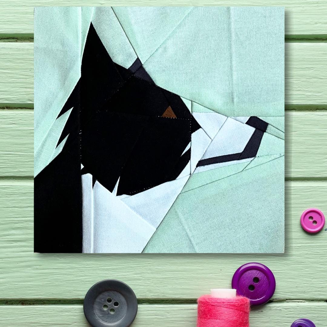 FPP Pattern Border Collie Dog Foundation Paper Piecing Quilt Block PDF ...