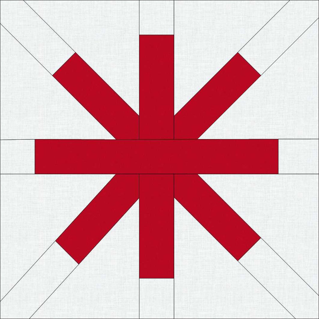 FPP Pattern 8 Point Asterisk Foundation Paper Piecing Quilt Block ...